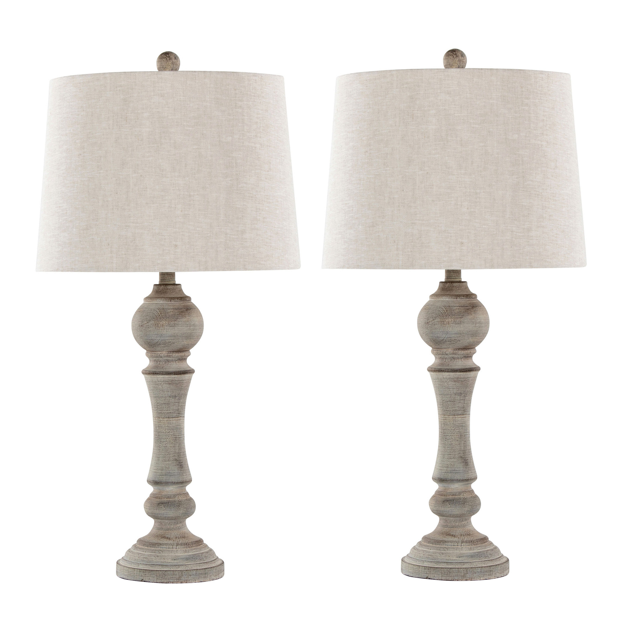 One Allium Way Winston 32" Farmhouse Poly Table Lamp in Distressed Off ...