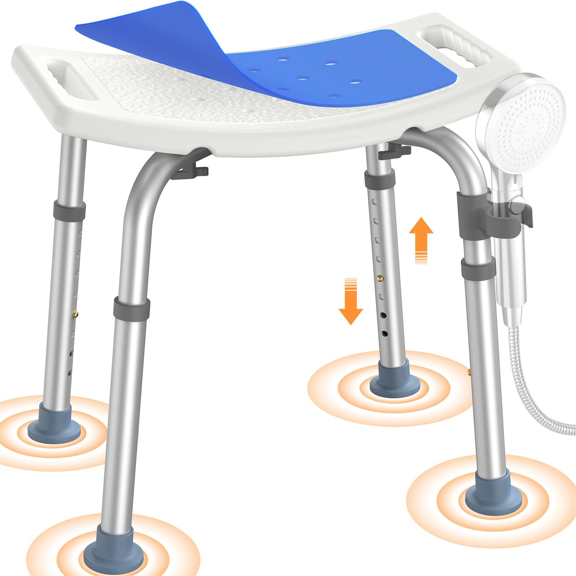 Belfry Bathroom Shower Chair With Adjustable Height – Non-Slip Bathroom ...