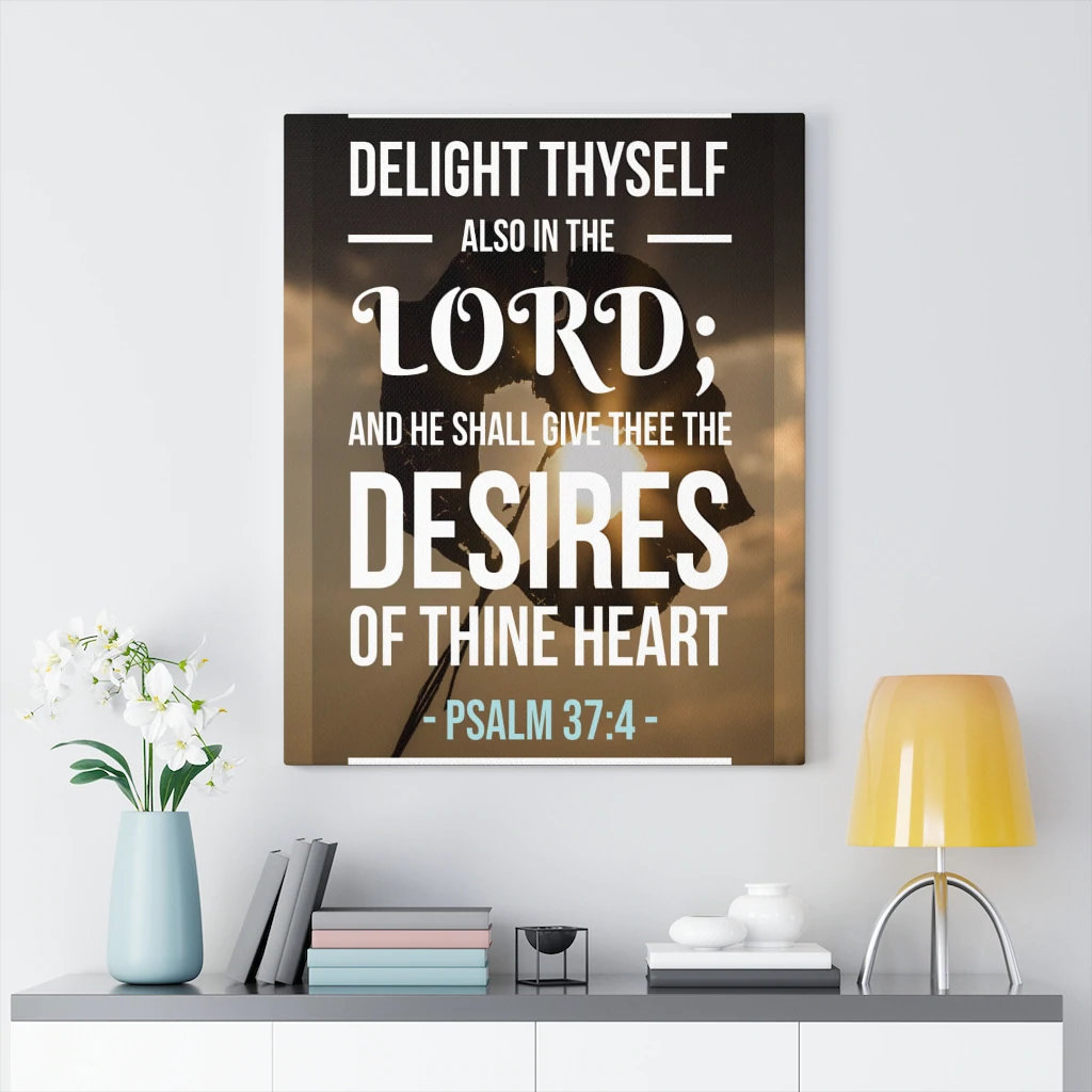 Trinx Delight Thyself Psalm 37:4 Christian Wall Art Bible Verse Print ...