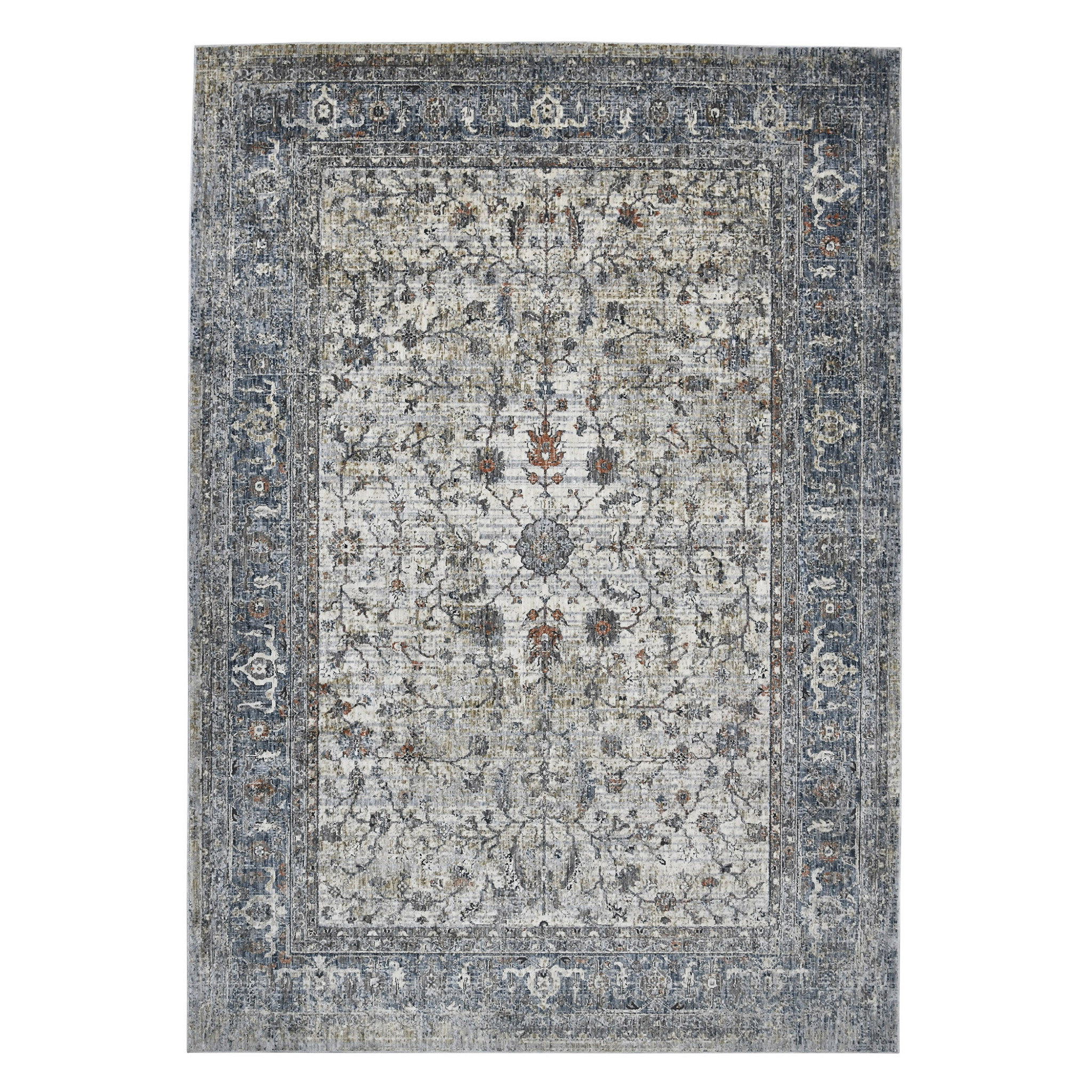 HomeRoots 9' X 12' Ivory And Orange Oriental Area Rug | Wayfair