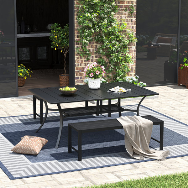 Latitude Run® Patio Dining Set with Rectangular Dining Table and ...