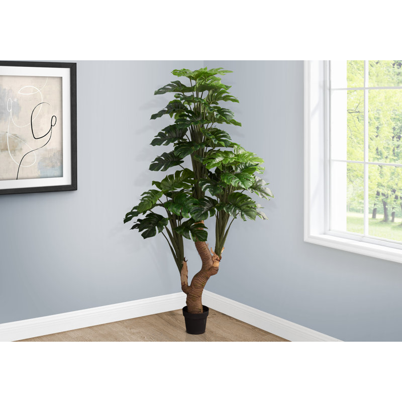 Hokku Designs Artificial Plant, 83" Tall, Monstera Tree, Potted, Real ...