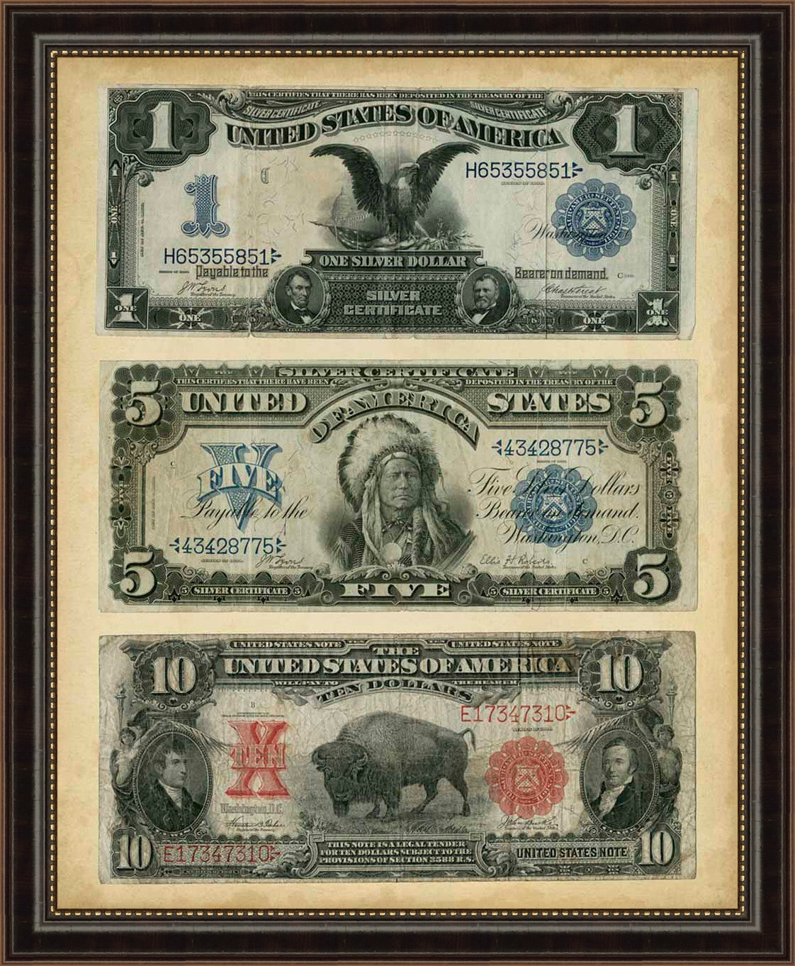 Astoria Grand 'Antique Currency VI' Framed Photographic Print - Wayfair ...