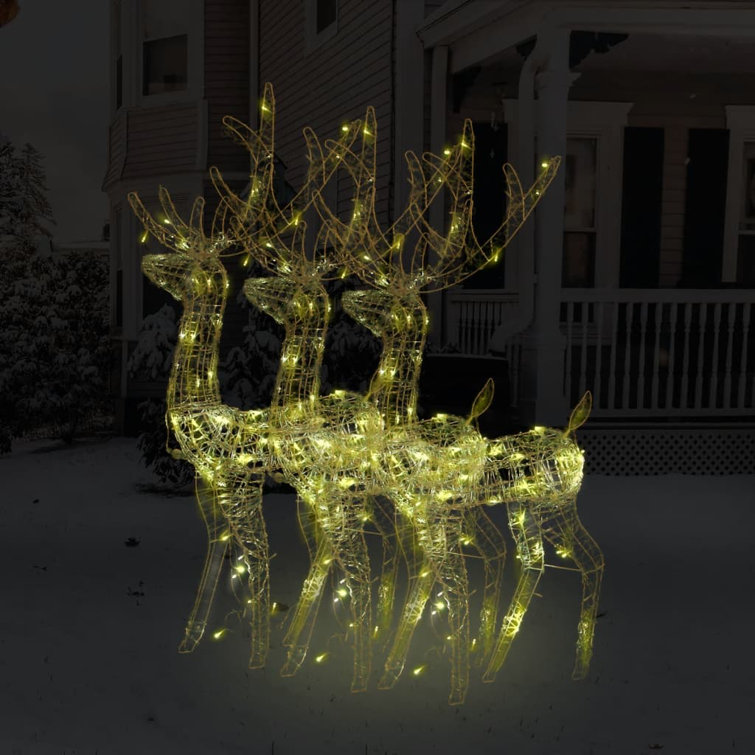 The Seasonal Aisle Acrylic Christmas Reindeers Lighted Display Set ...