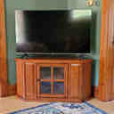 Charlton Home® Tucci Solid Wood Corner TV Stand for TVs up to 50 ...