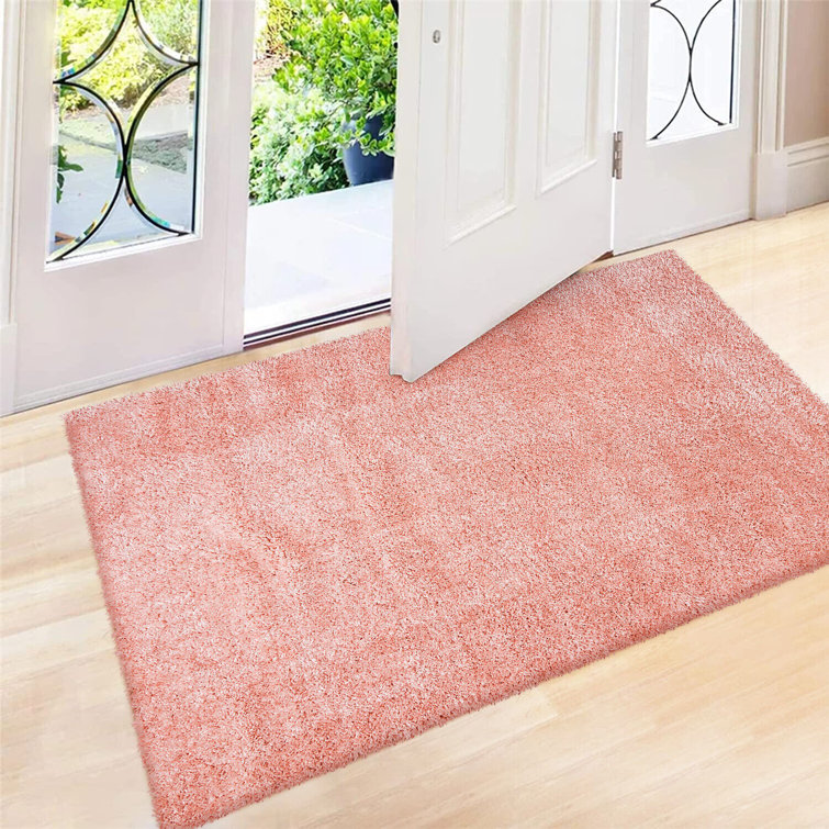Fairmont Park Solid Colour Shaggy Pink Indoor / Outdoor Area Rug ...