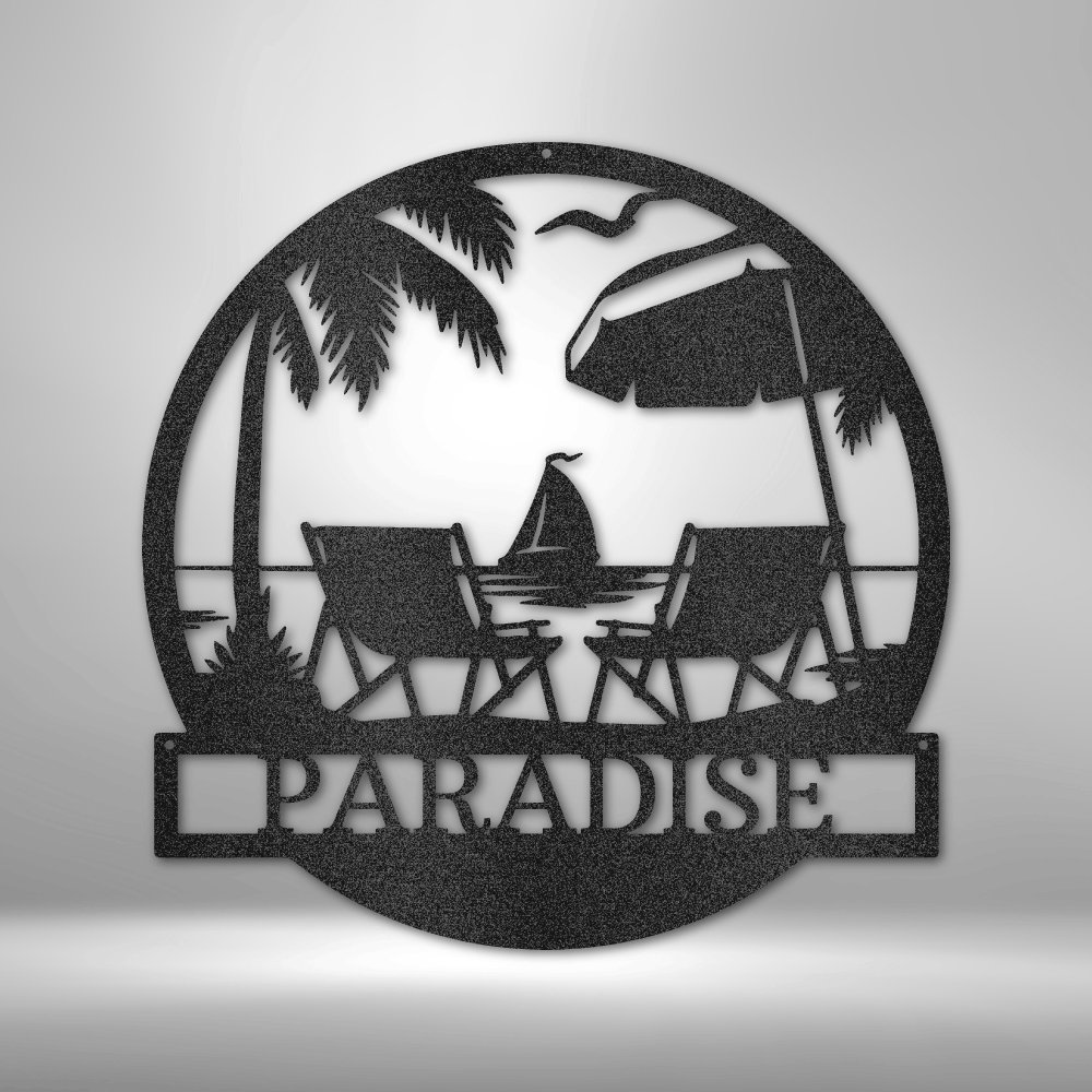 Bayou Breeze Paradise Monogram Metal Sign Laser Cut Powder Coated Home ...