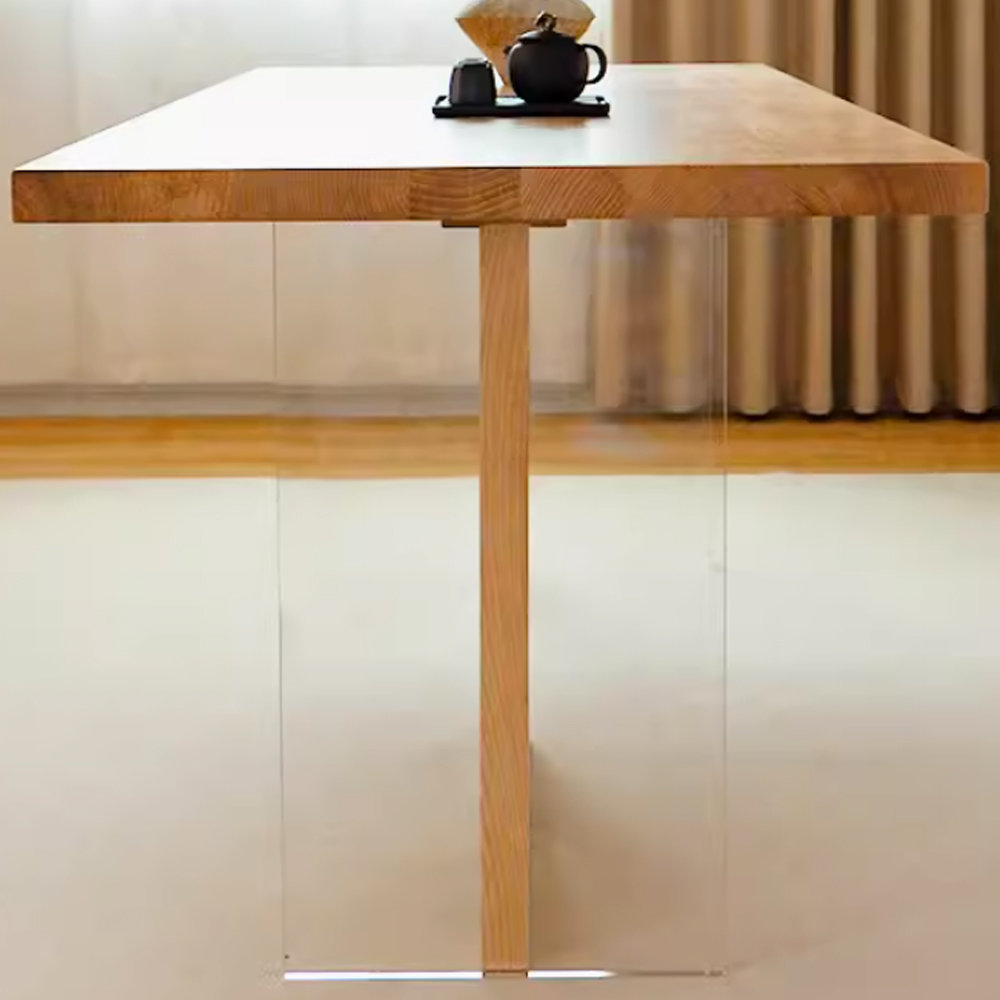 Table Treasures.e Innovative Special Solid Wood Acrylic Dining Table - Wayfair Canada