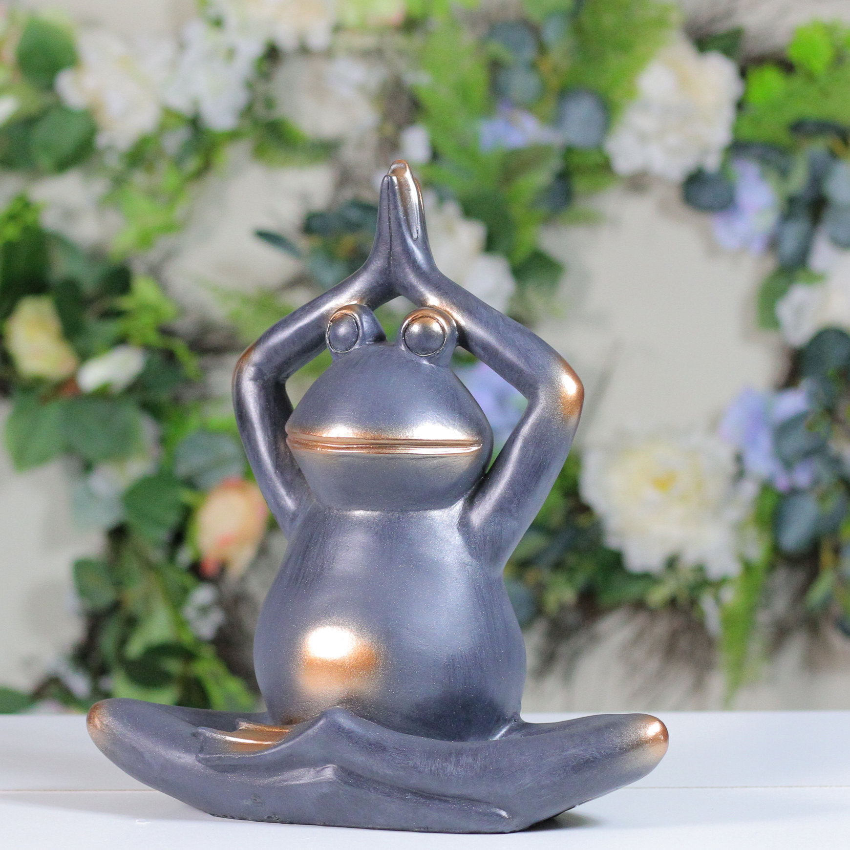 Northlight Seasonal 12" Yoga Frog In Prayer Position Outdoor Garden ...