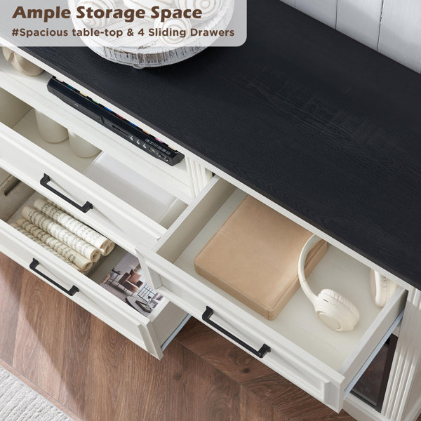 Red Barrel Studio® Tenleigh Fireplace TV Stand for TVs up to 80" with ...