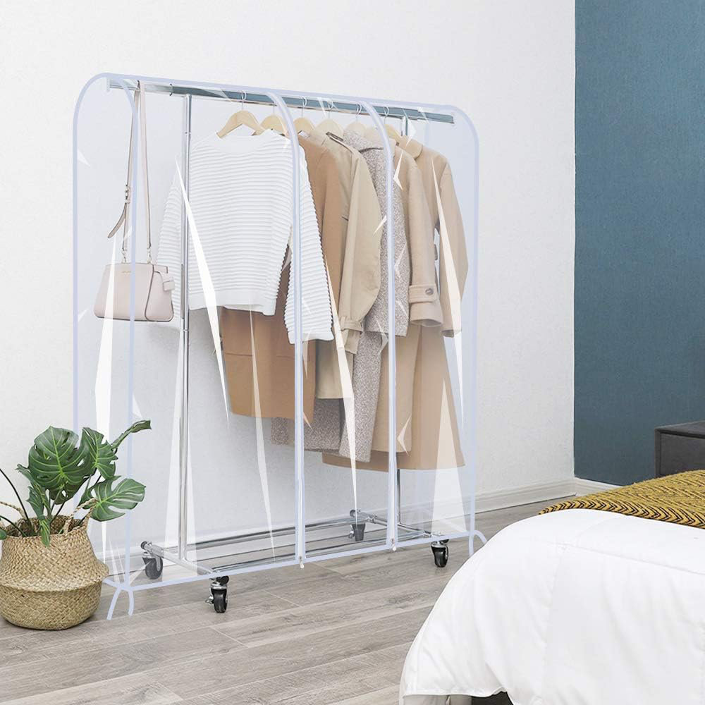Rebrilliant Liladevi 39.4'' Garment Rack Cover, Transparent Clothing ...