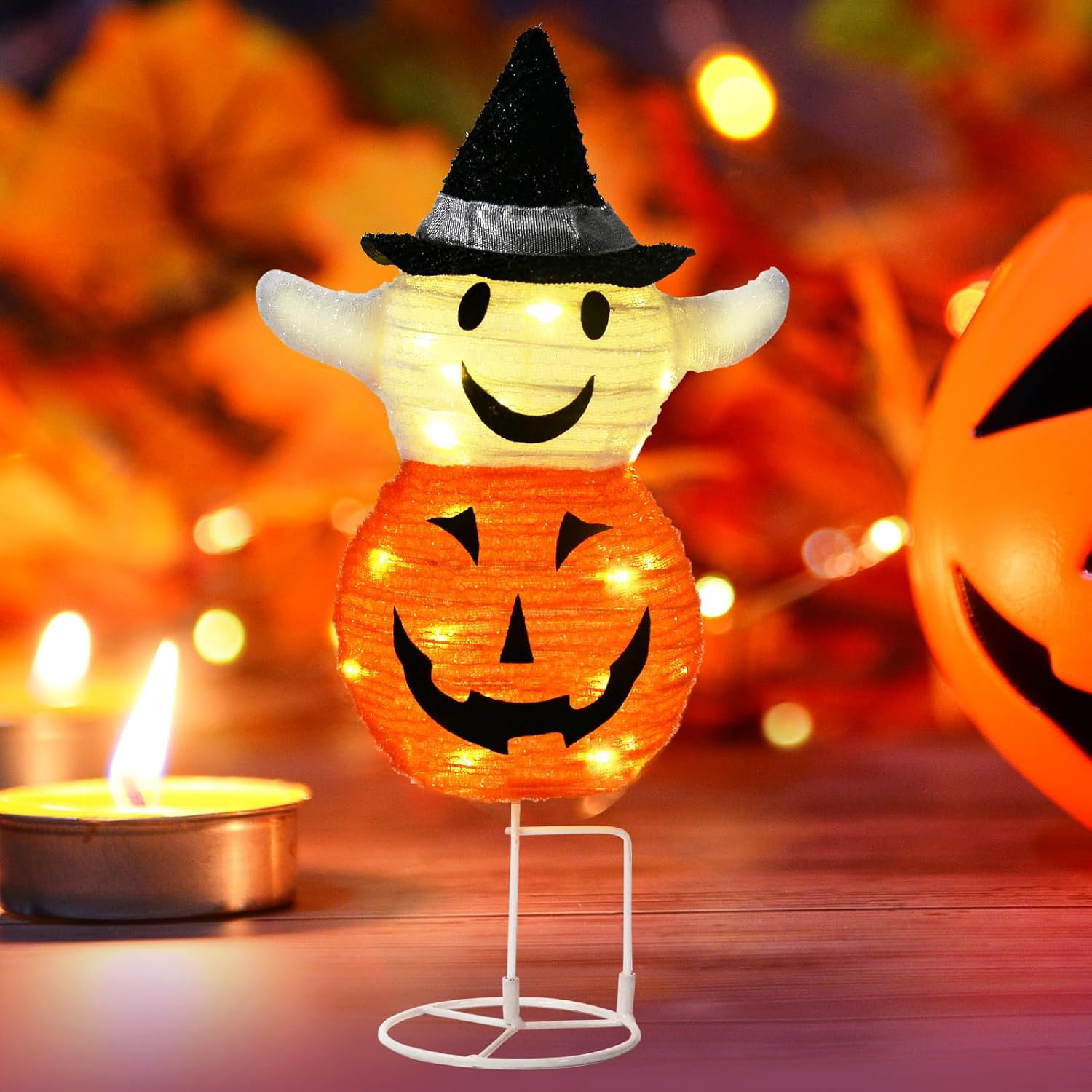 The Holiday Aisle® Halloween Lighted Pumpkin Indoor Decorations ...