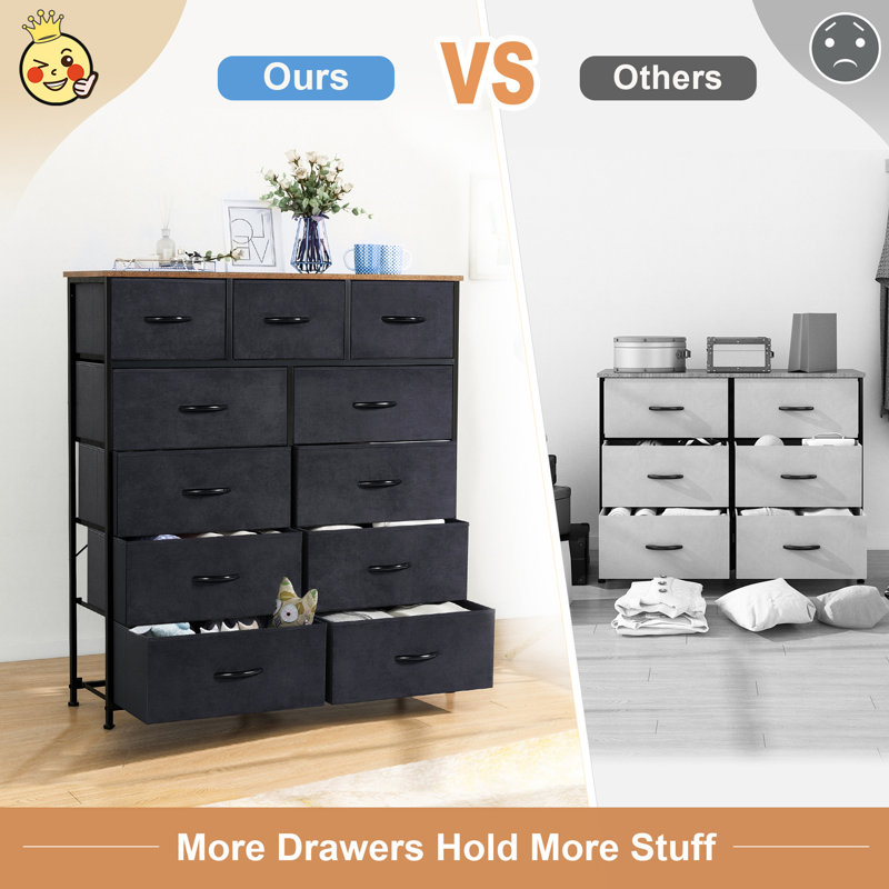 Ebern Designs Mckinly 11 Drawers Tall Dresser, Chest of Drawer ...