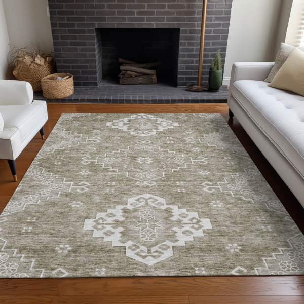 Bungalow Rose Premium Machine Washable Howton Taupe Rug - Wayfair Canada