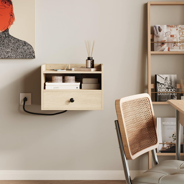 Latitude Run® Floating Nightstand Set Of 2 Modern Night Stands With ...