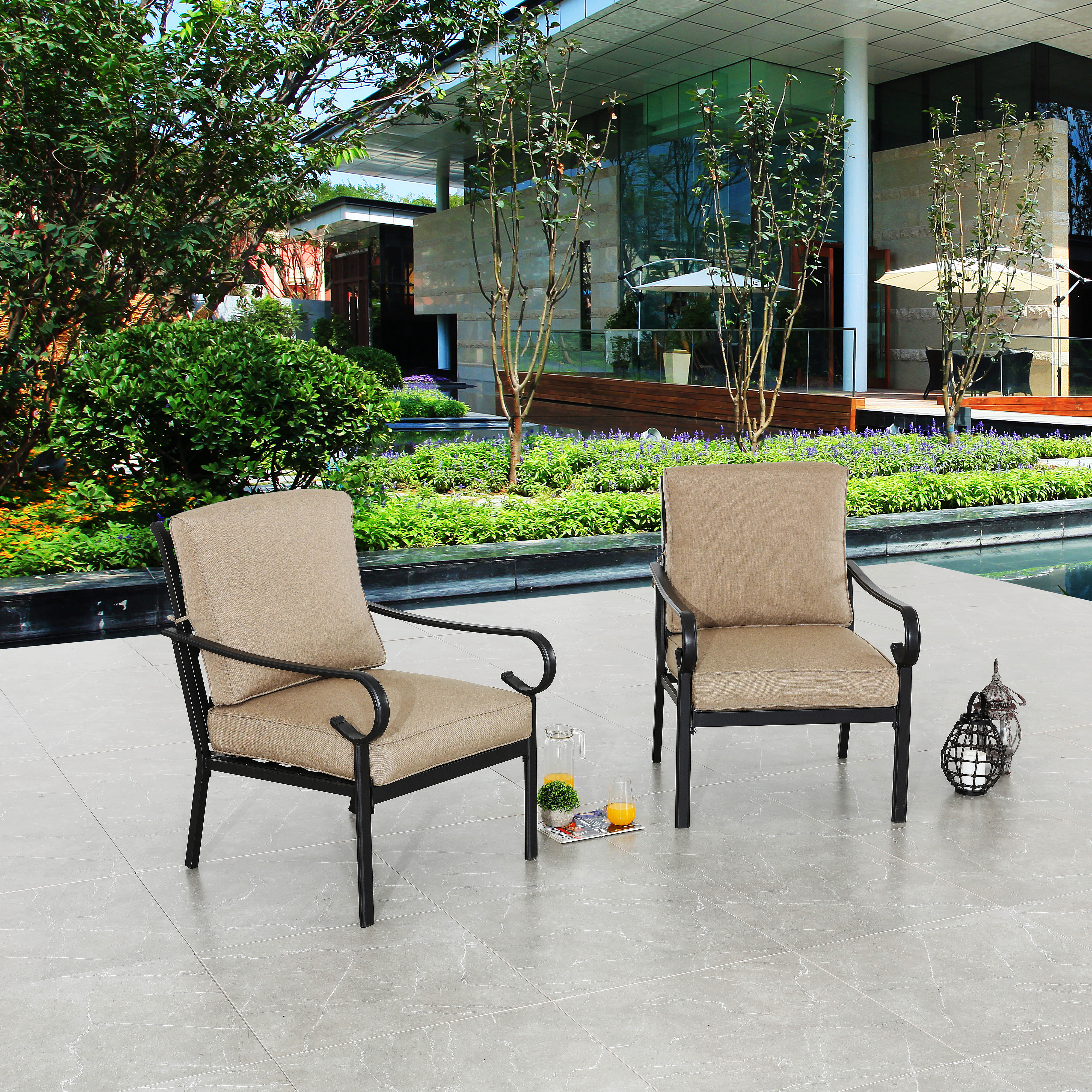 Alcott Hill® Grammer Patio Chair with Cushions & Reviews | Wayfair