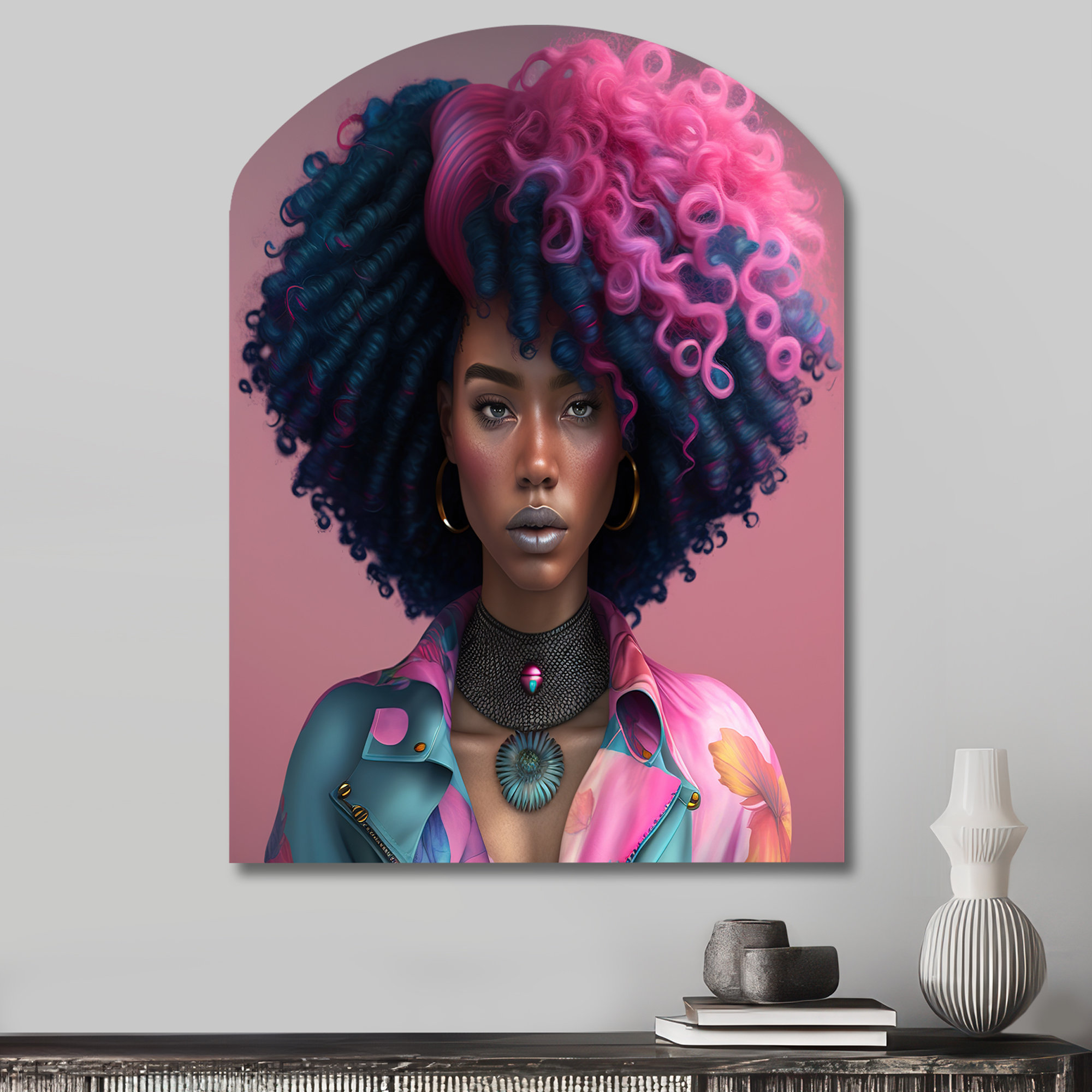 Latitude Run® Pink And Blue African American Woman VI - Woman African ...
