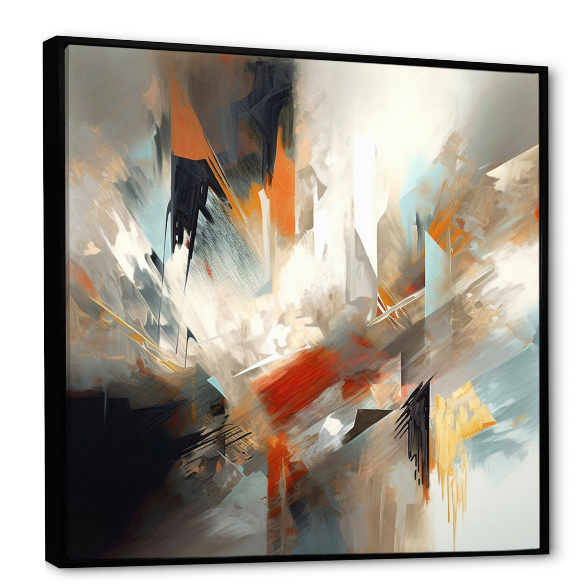 Mercer41 Orange And Blue Abstract Mixed Colors IV - Minimalism Wall Art ...