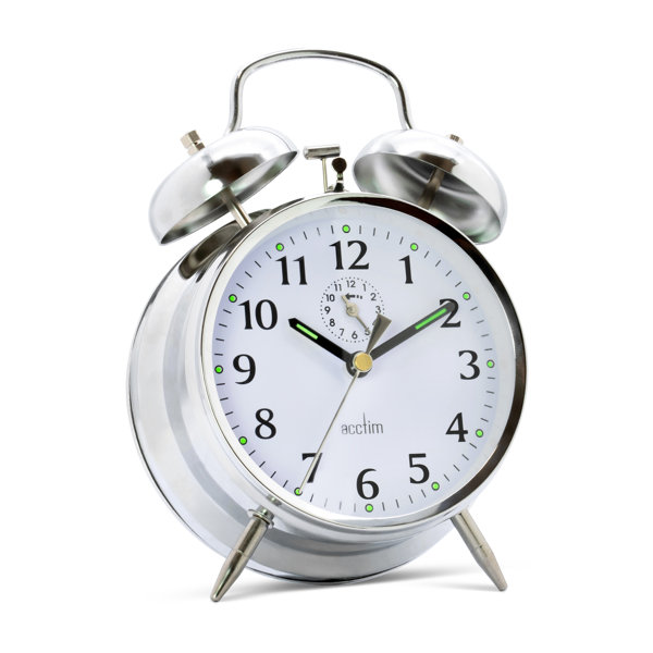 Acctim Saxon Analogue Alarm Clock Mechanical Metal Bell Alarm Luminous ...