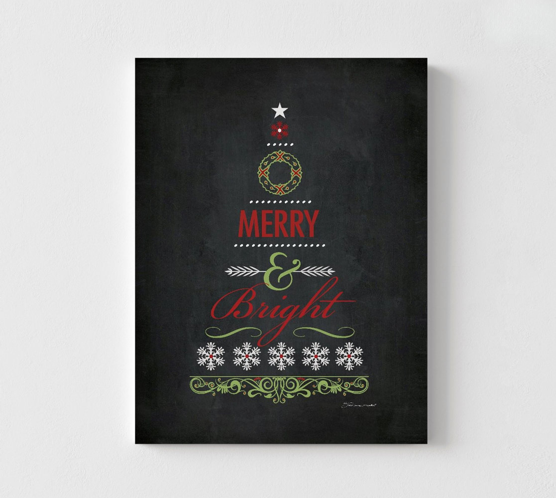Merry And Bright Chalkboard Art