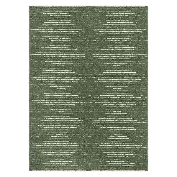 George Oliver Modern Machine Washable Striped Rug for Living Room Non ...