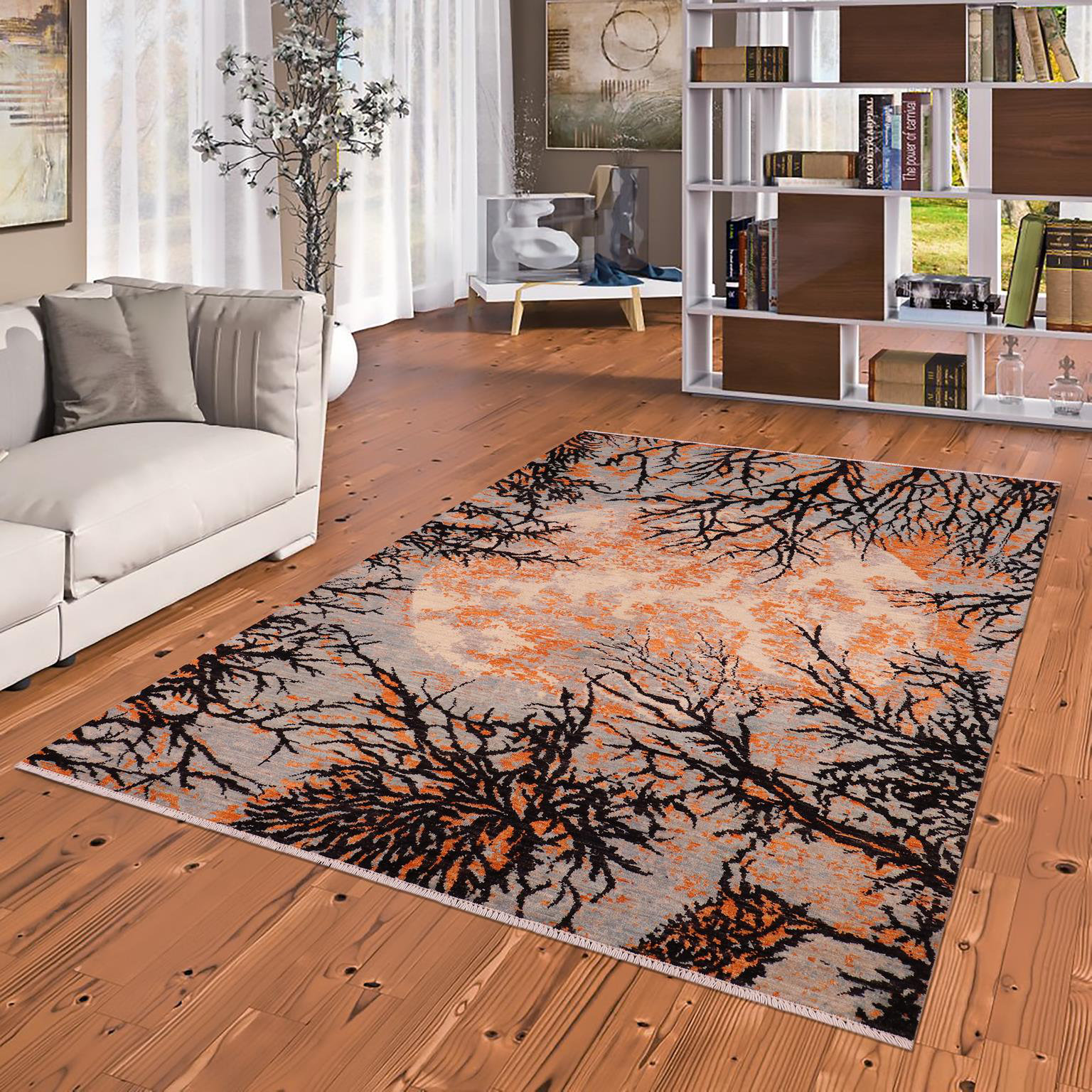 Wildon Home® Dortly One-of-a-Kind 6' x 8'9" Area Rug in Black/Orange ...