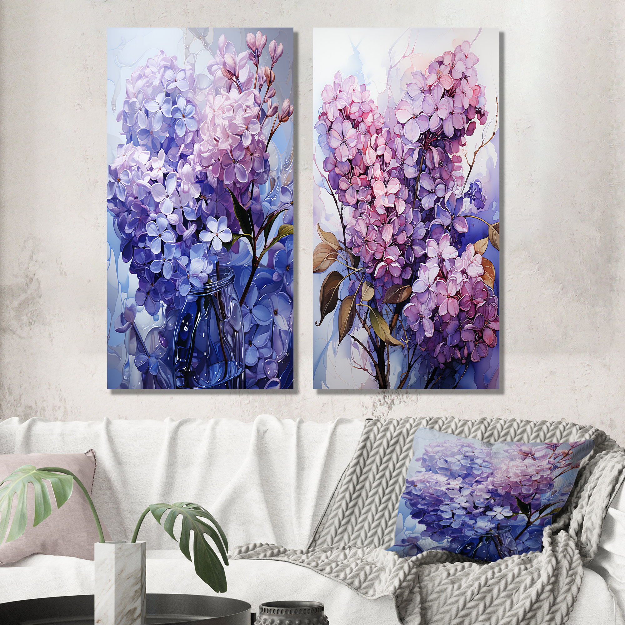 Lark Manor™ Lilacs Organic Flow Grace - Lilacs Metal Prints Set Of 2 ...