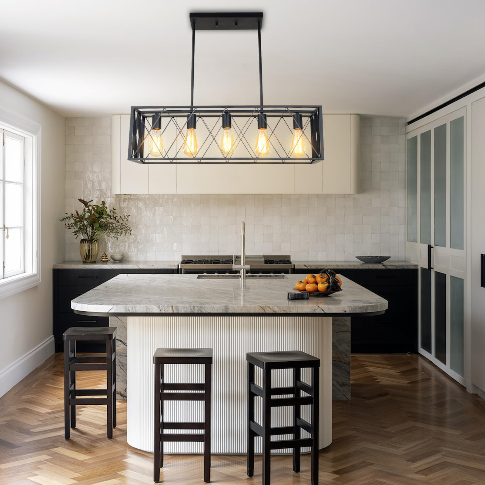 Gracie Oaks Kitchen Island Lighting - 5 Lights Chandeliers For Dining ...