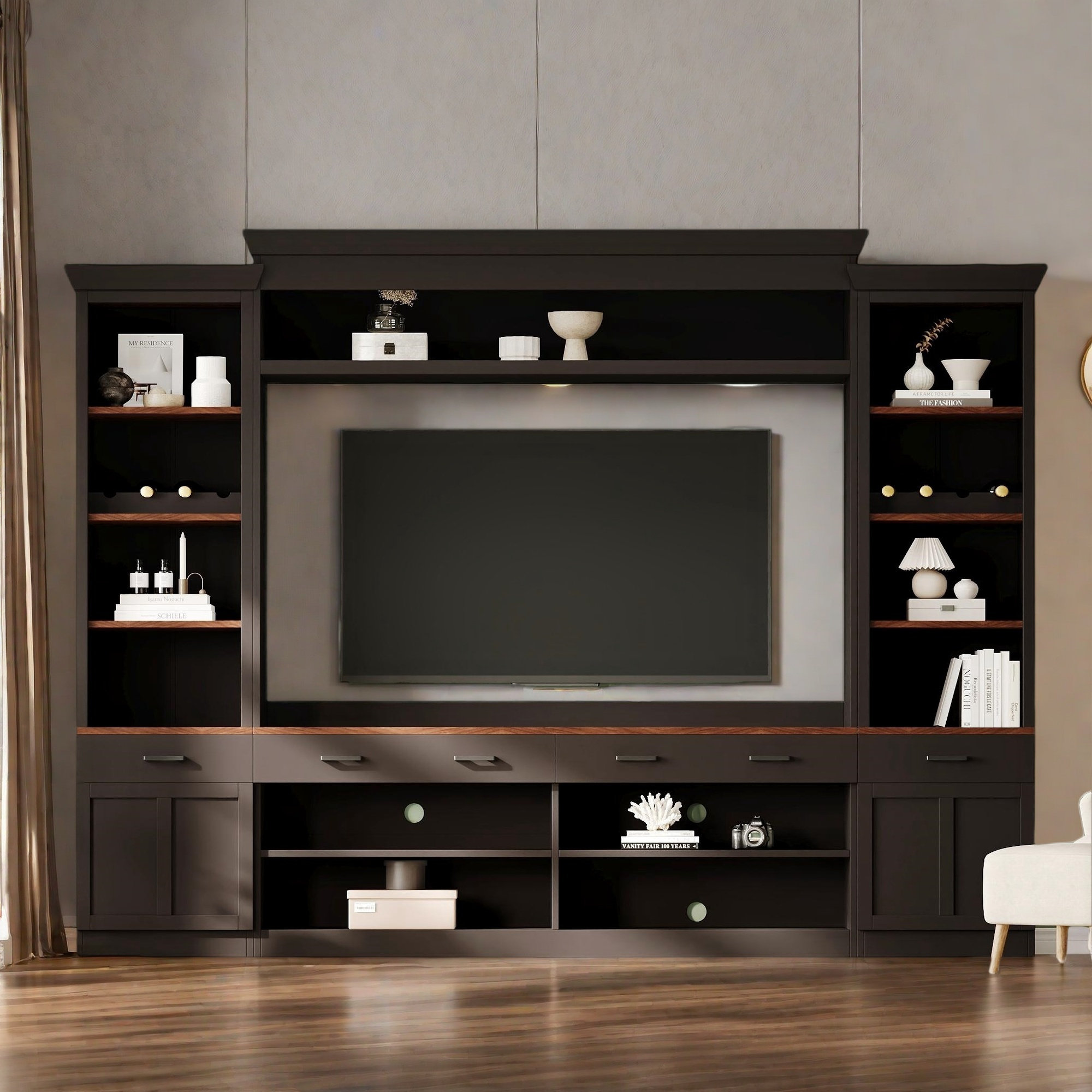 Red Barrel Studio® All In One 4-piece Entertainment Tv Stand With ...