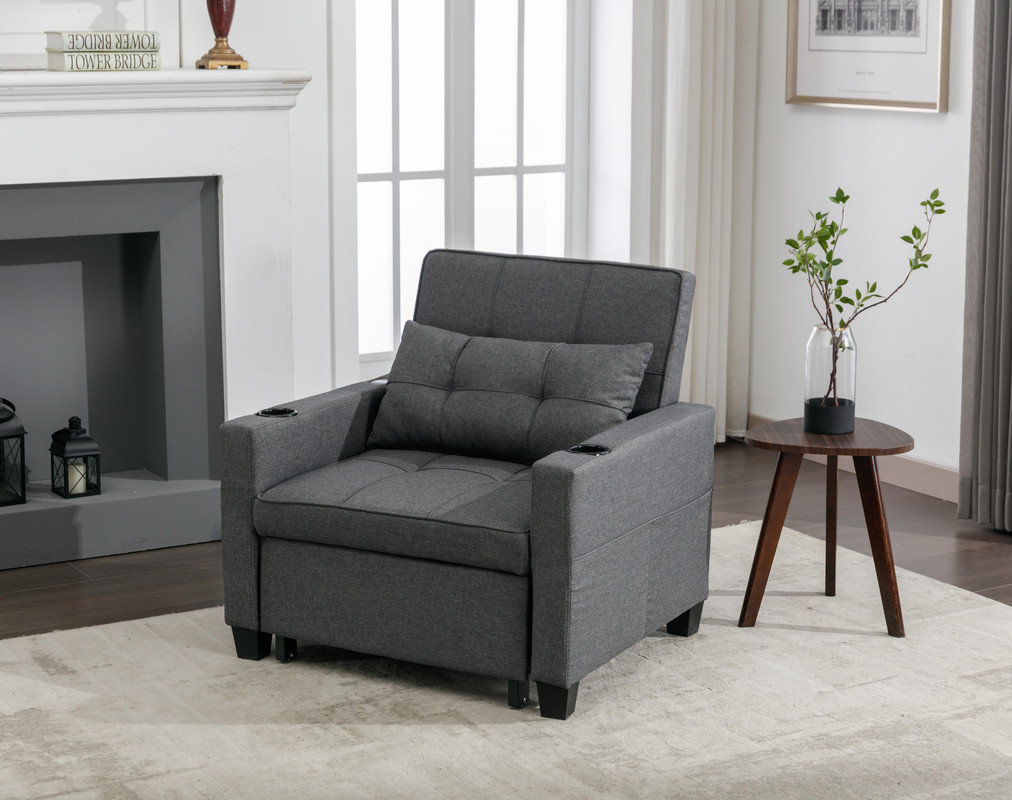 Latitude Run® Living Room Essential: Convertible 3 - in - 1 Futon Chair ...