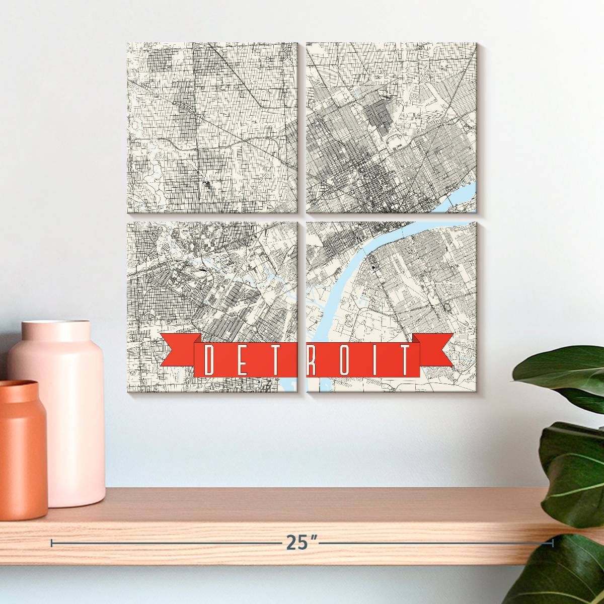 Elephant Stock Detroit Grid Map | Wayfair