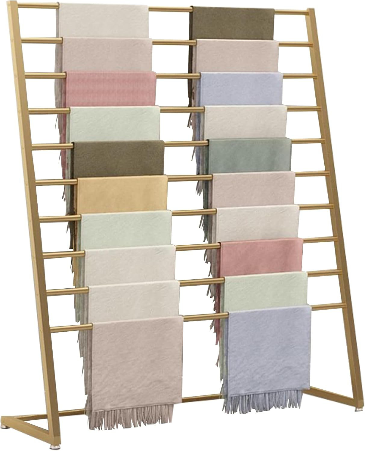 Elaine Mercure Scarf Display Stand, 10 Tier Metal Scarf Holder ...