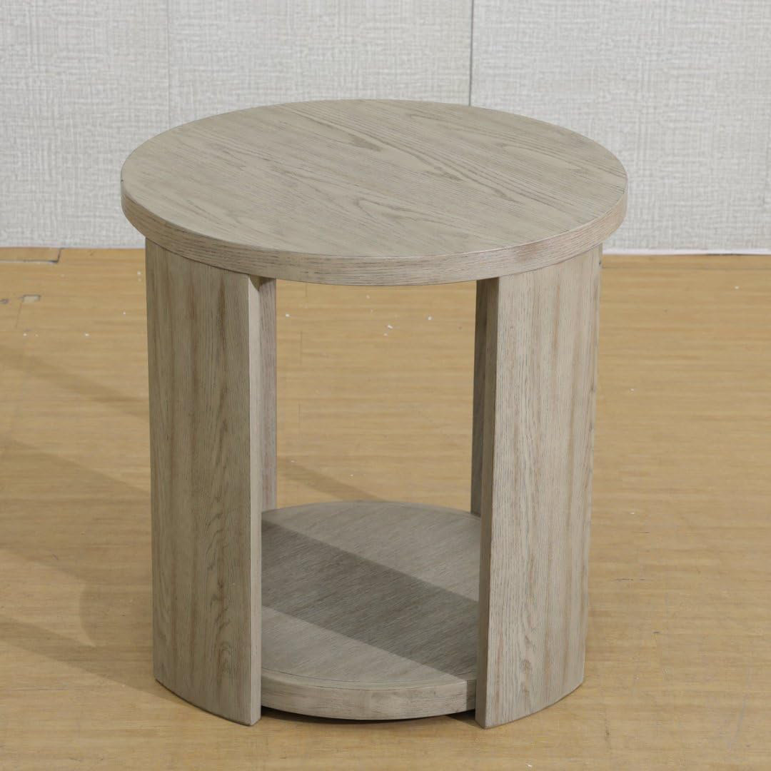 Corrigan Studio® Modern Walnut MDF Side Table With Oak Detailing ...