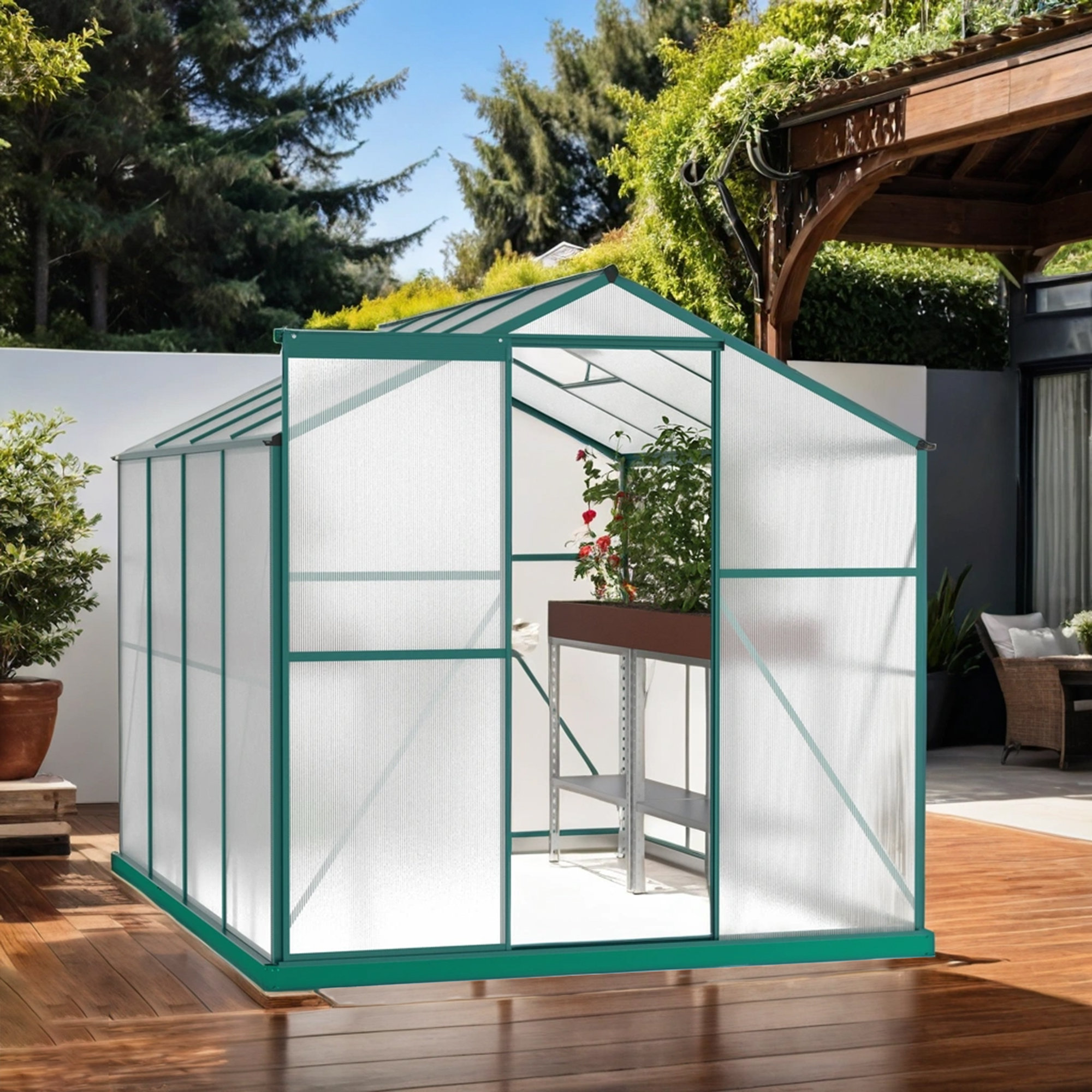 Mesa Home Depot 6' W x 8' D Greenhouse | Wayfair