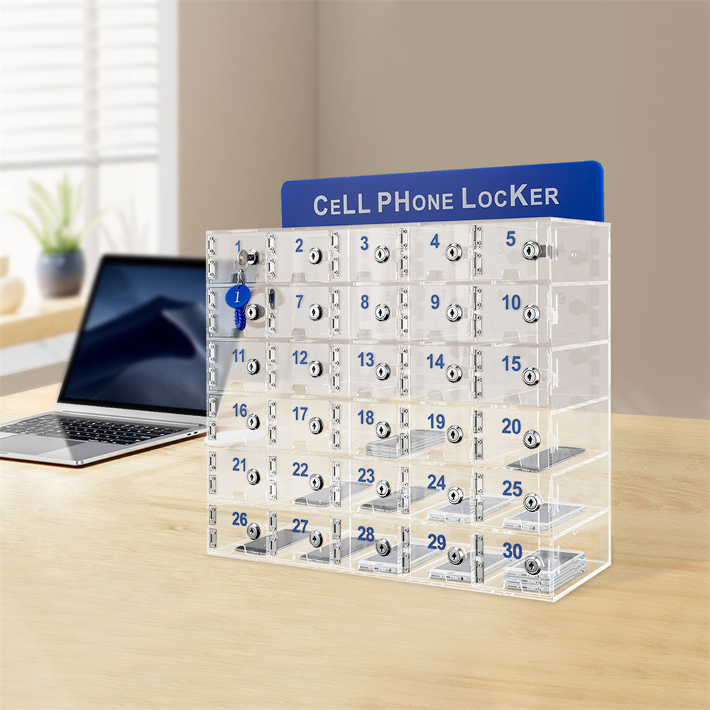 Inbox Zero Kryspin Cellphone Locker Box Storage Cabinet Pocket w/ Door ...