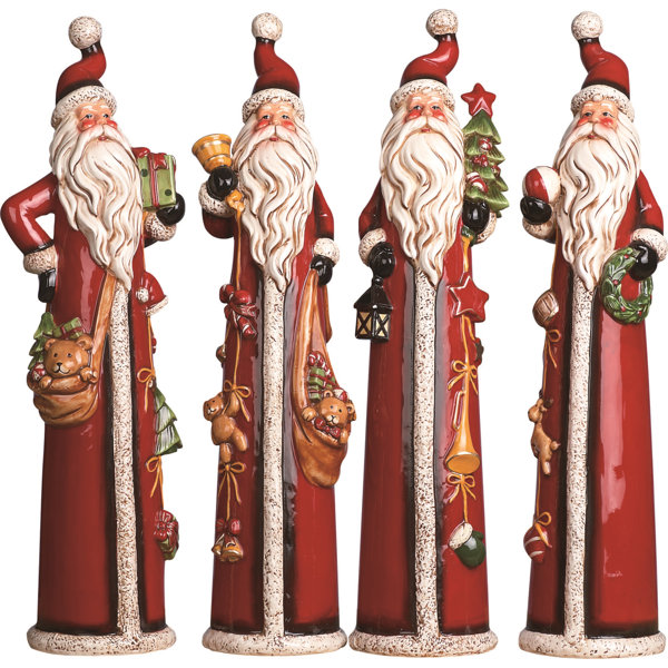 The Holiday Aisle® Medium Dol Tall Santa Set of 4 Christmas Home ...