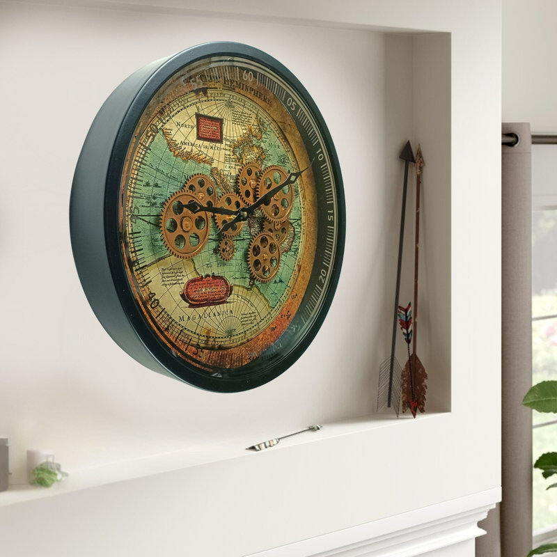 THE GEARS CLOCK Wall Clock with Real Moving Gears PO-LI_ 18 in Round ...