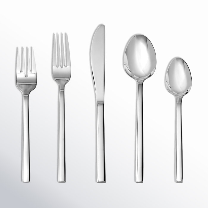 Arezzo Brushed 20 Piece 18/10 Stainless Steel Flatware Set, Service for ...