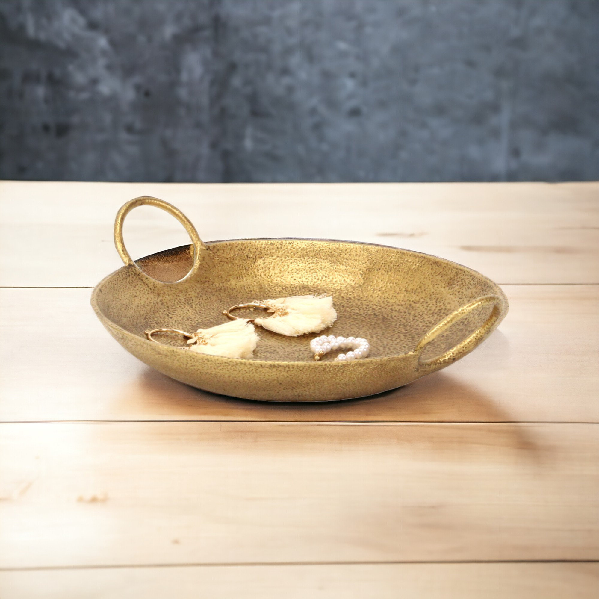 Mercer41 Khilov Rounded Handle Gold Cast Iron Dish | Wayfair