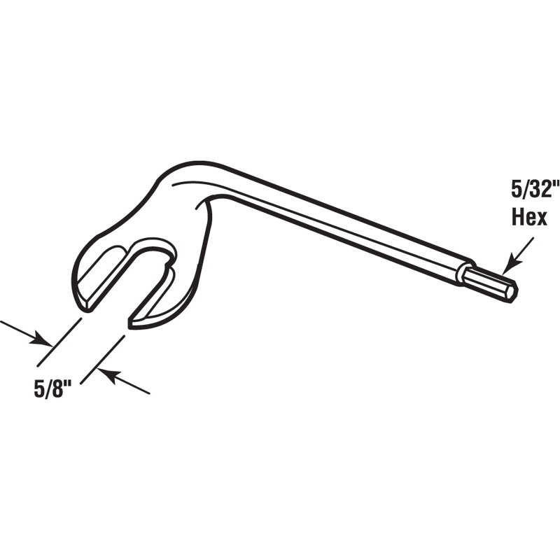 Prime-Line 5/32 in. Hex White Bronze Security Lock Wrench (Single Pack ...