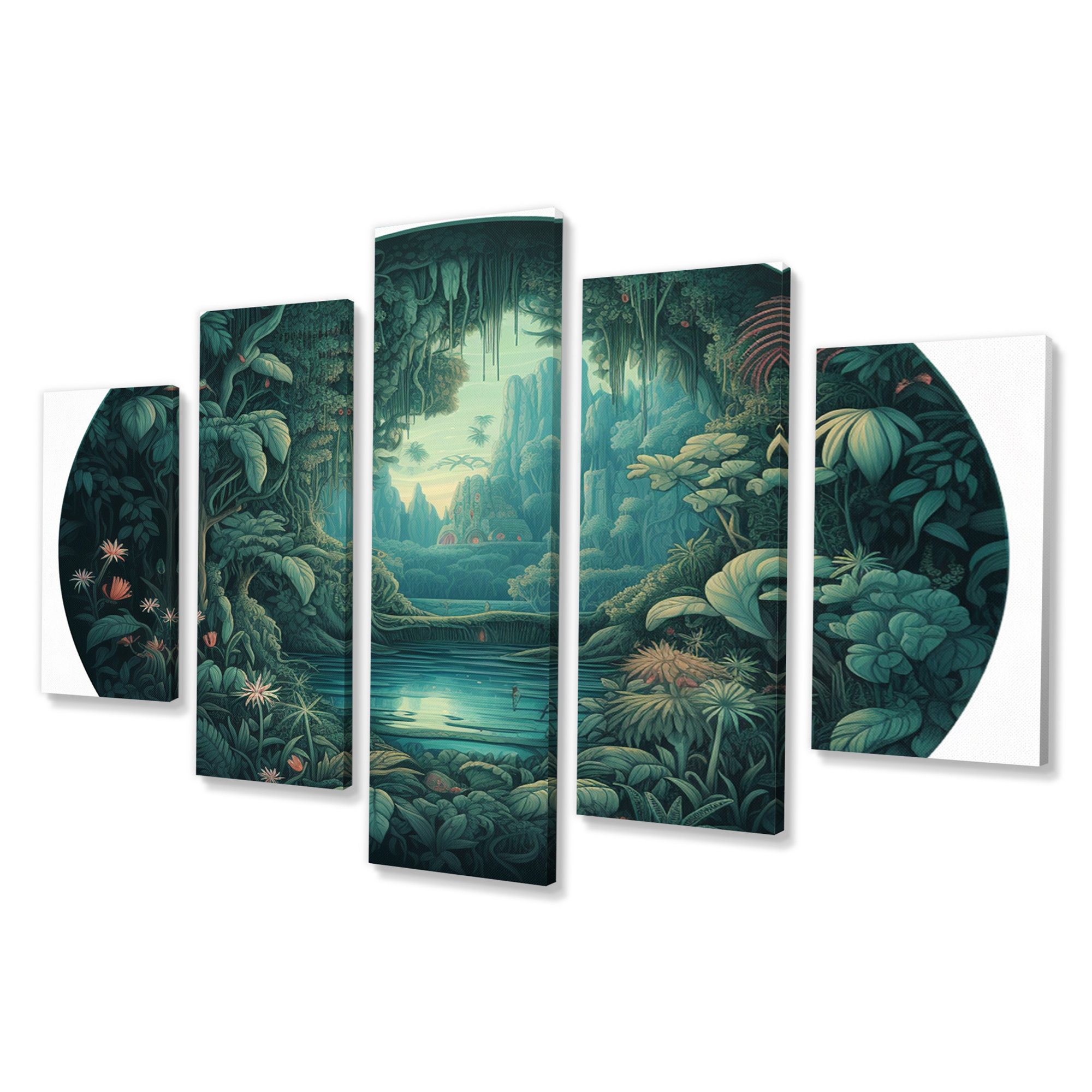 Design Art Magical Lake Visions Retro Botanicals IV - Christianism Wall ...
