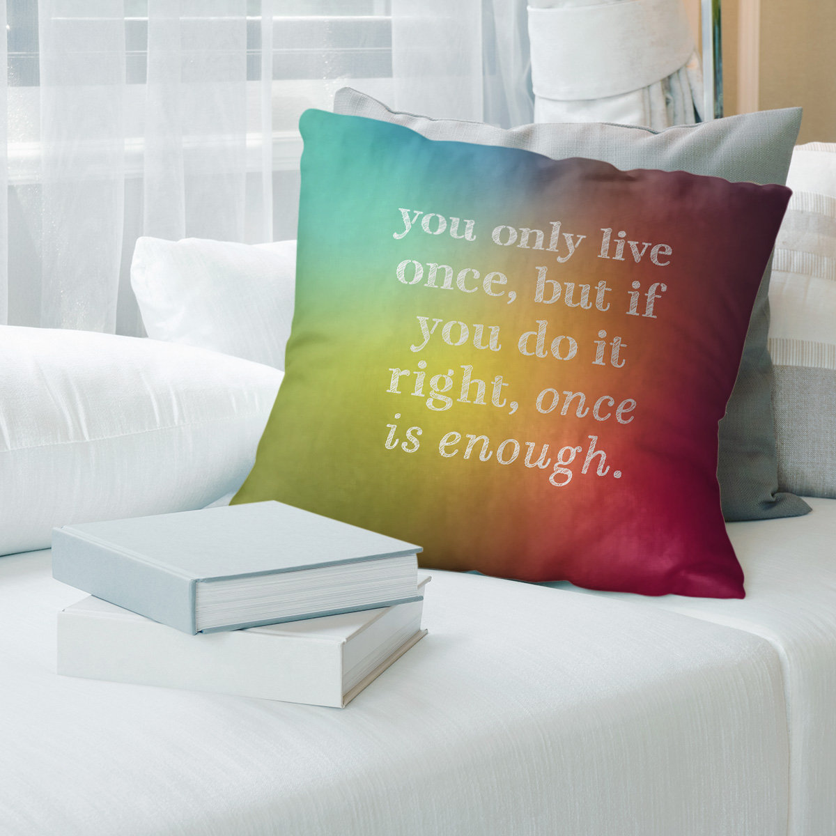 ArtVerse You Only Live Once Quote Pillow | Wayfair