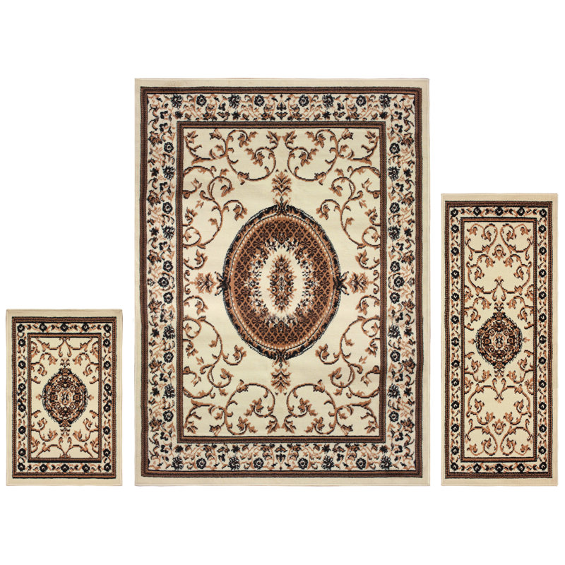 Astoria Grand Dodington Formal Floral Scroll Vines Border 3 Piece ...