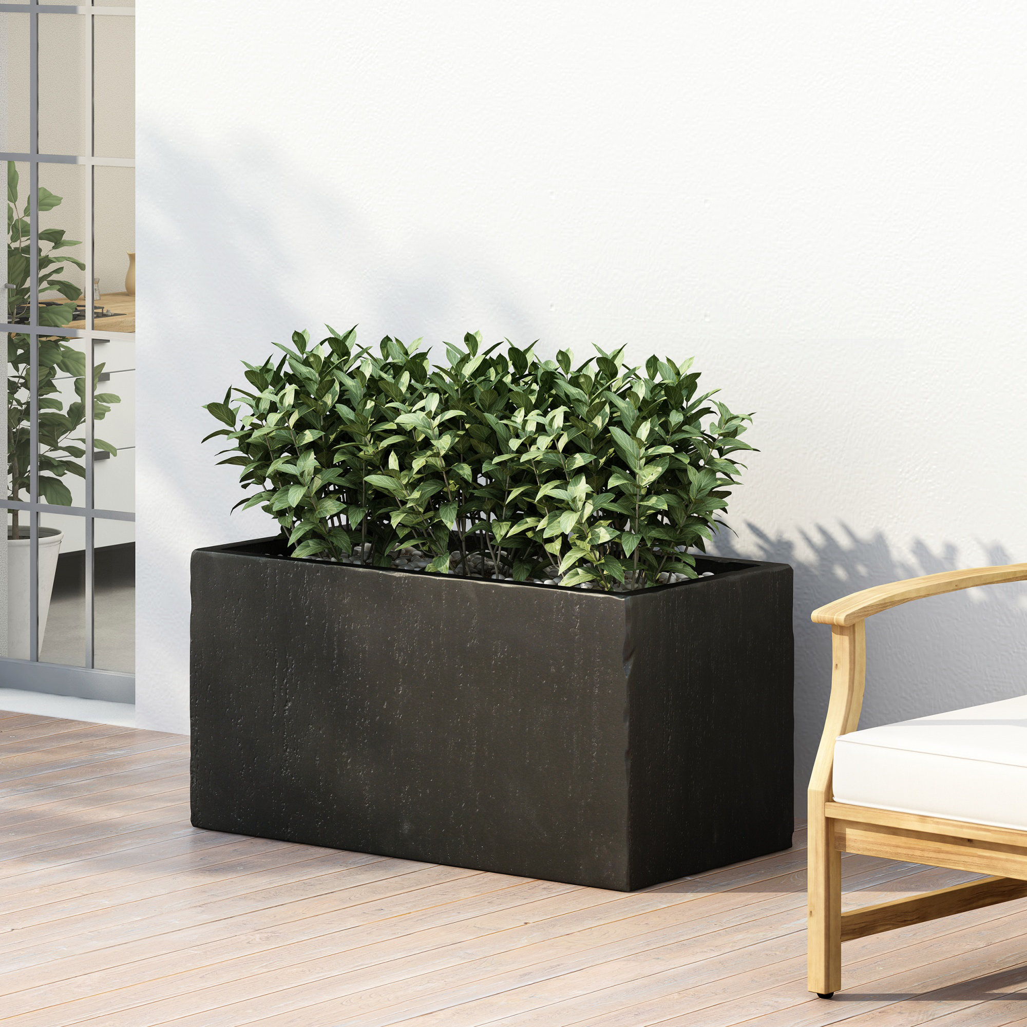 Latitude Run® OUTDOOR LARGE SQUARE PLANTER, durable structure | Wayfair