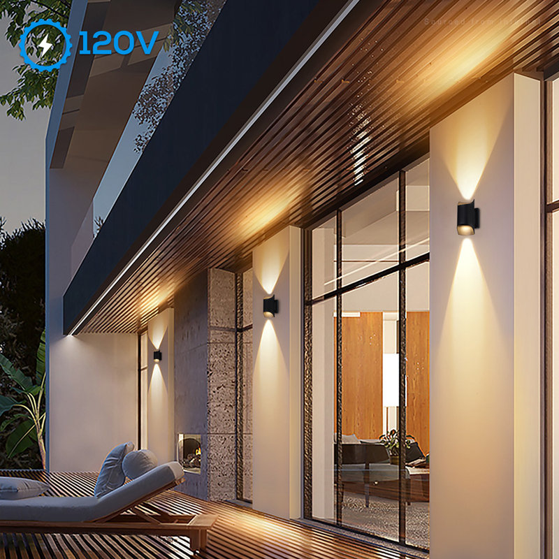 LEDVANS Integrated LED Cylinder Up Down Wall Light Outdoor, 24W 2250lm ...