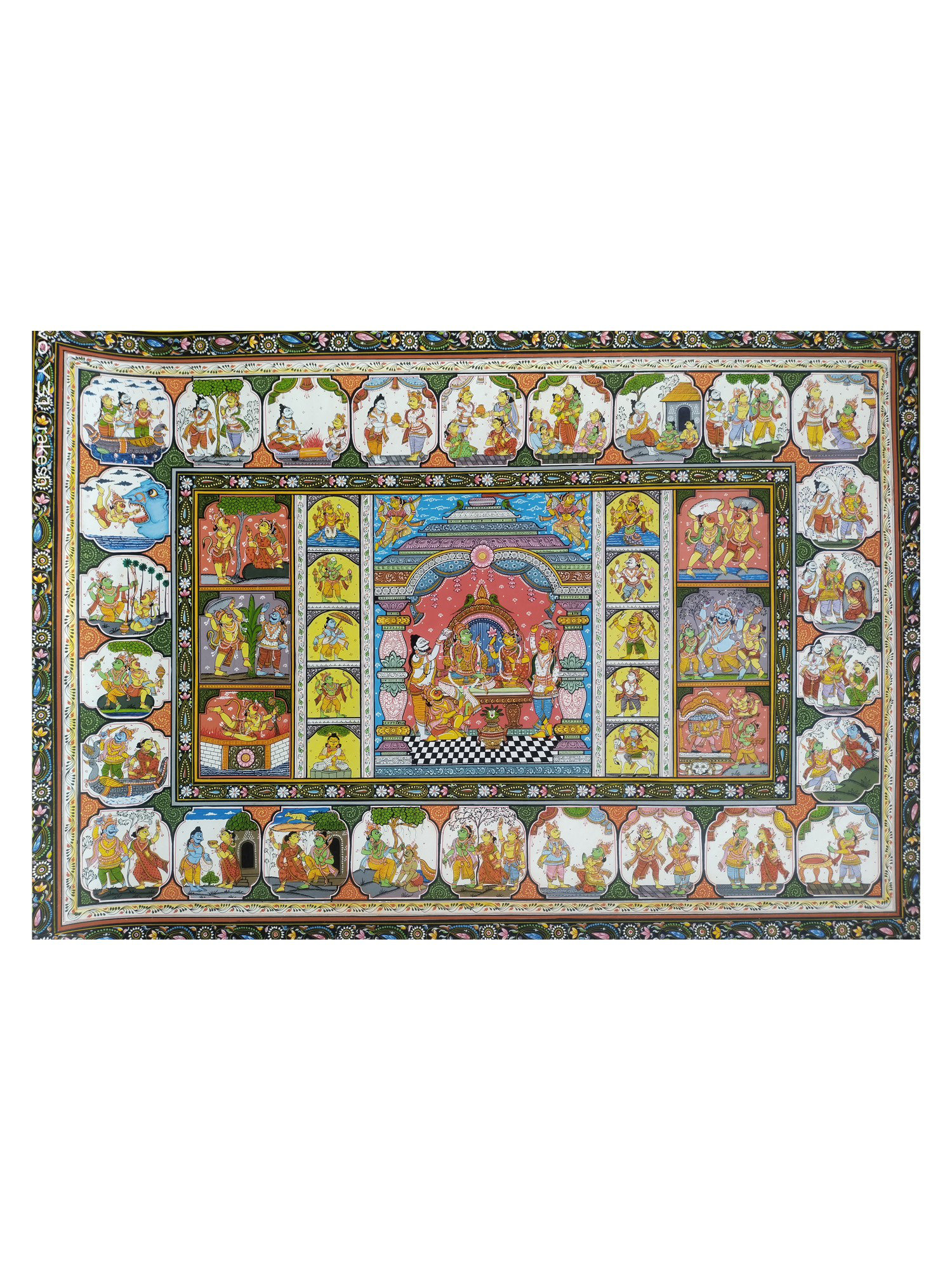Exotic India Shri Ram Darbar - Tale Of Ramayana | Natural Color On ...