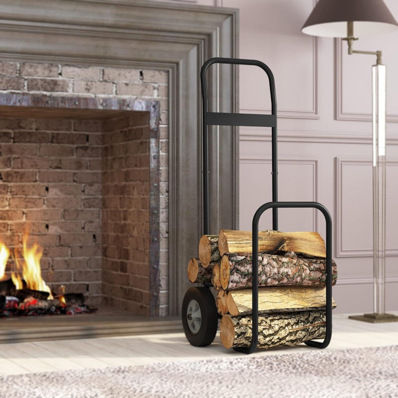 Latitude Run® Outdoor & Indoor Firewood Log Cart for Storage | Wayfair