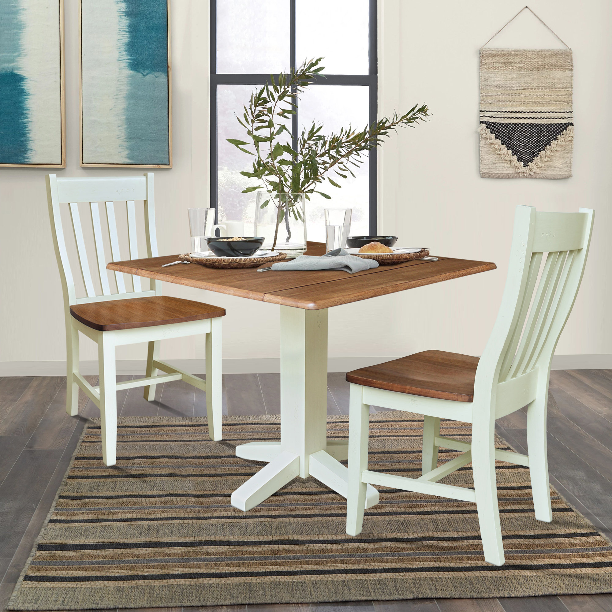 Lark Manor Ildebrando 3 Piece Drop Leaf Dining Set - Wayfair Canada