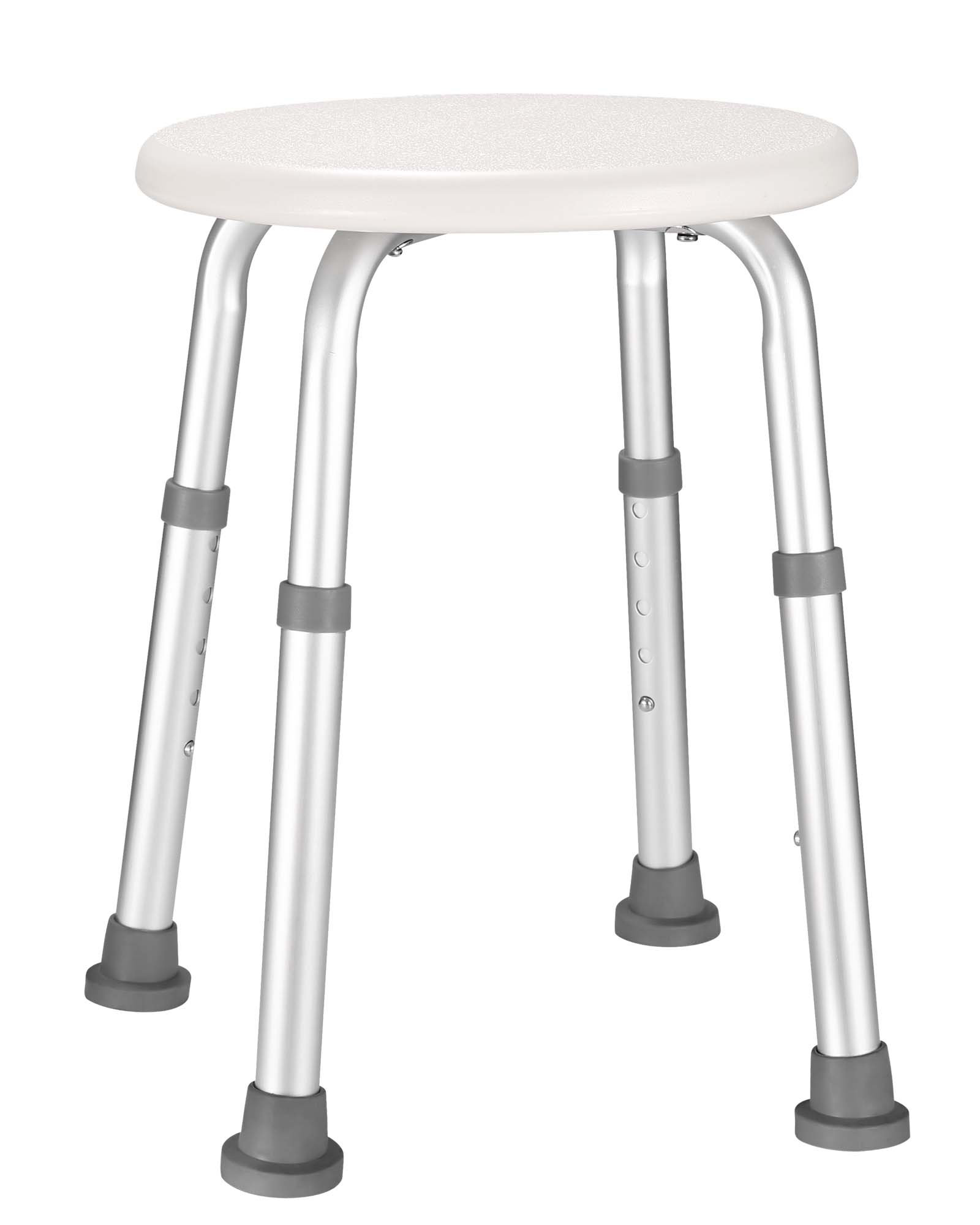 MaxKare Round Bath Shower Stool Adjustable Height Aluminium Shower ...