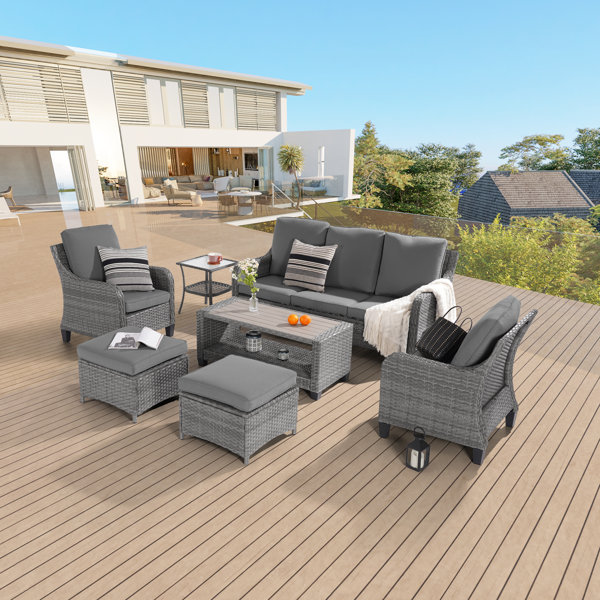 Red Barrel Studio® Beasia 5 - Person Outdoor Seating Group with ...